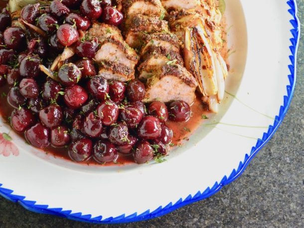 Country French Pork with Cherries - The French Magnolia Cooks